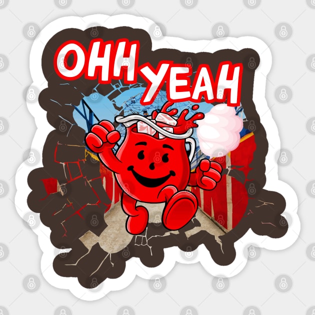 Ohh Yeah Kool Aid Man Oh Yeah Macho Man Kool Aid Sticker Teepublic
